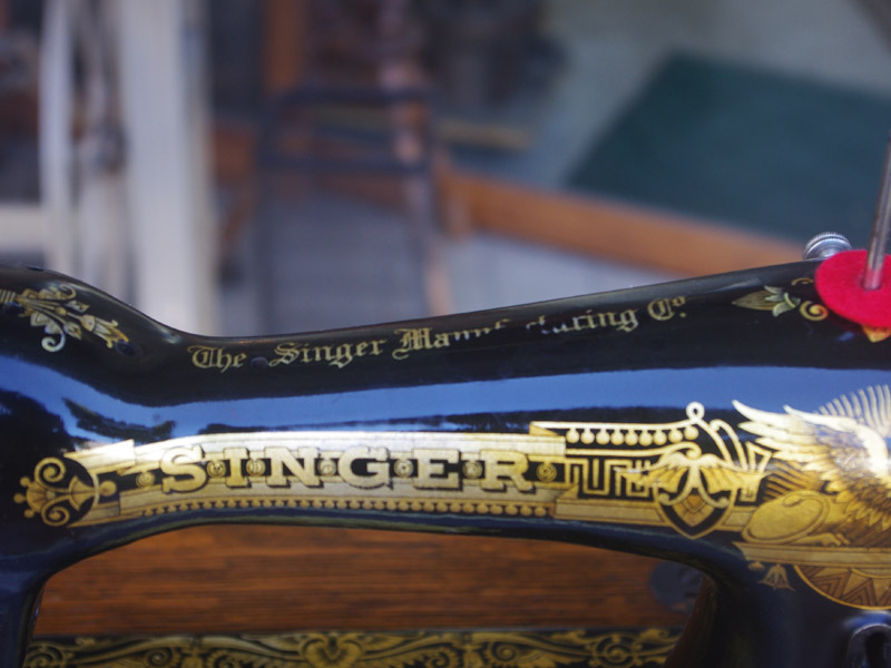 No.754 SINGER 15K シンガー製 オーク仕様 2段引き出しの足踏みミシン：アンティークミシン修理士の工房 足踏みミシン・手回し ...